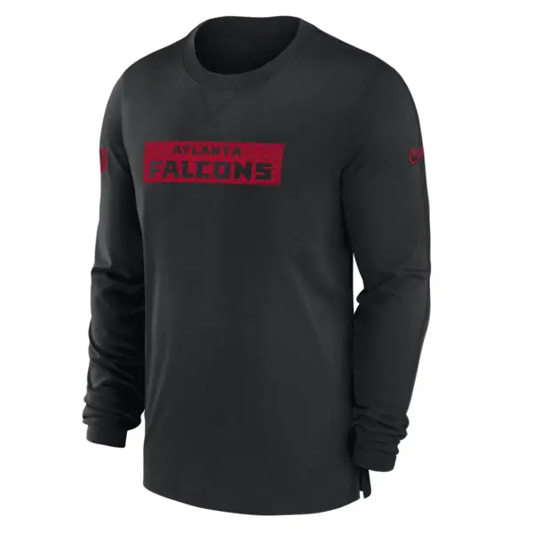 Nike Atlanta Falcons Sideline Player Team Issue Dri-fit Long-sleeve Top - Black