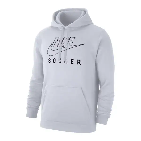Nike Swoosh Club Fleece Soccer Pullover Hoodie In White 14% Off