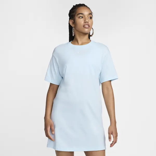 Nike Sportswear Chill Knit Oversized T-Shirt Dress In Blue 22