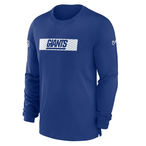 Nike New York Giants Sideline Player Team Issue Dri-fit Long-sleeve Top - Blue