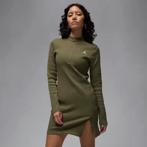 Buy JORDAN 1/2-zip Long-sleeve Knit Dress - Green At 23% Off | Editorialist