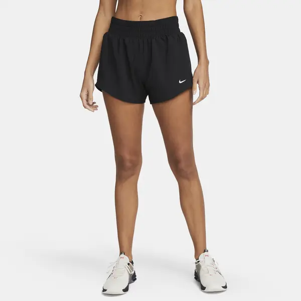 Nike One Dri-fit Mid-rise 3" Brief-lined Shorts - Black