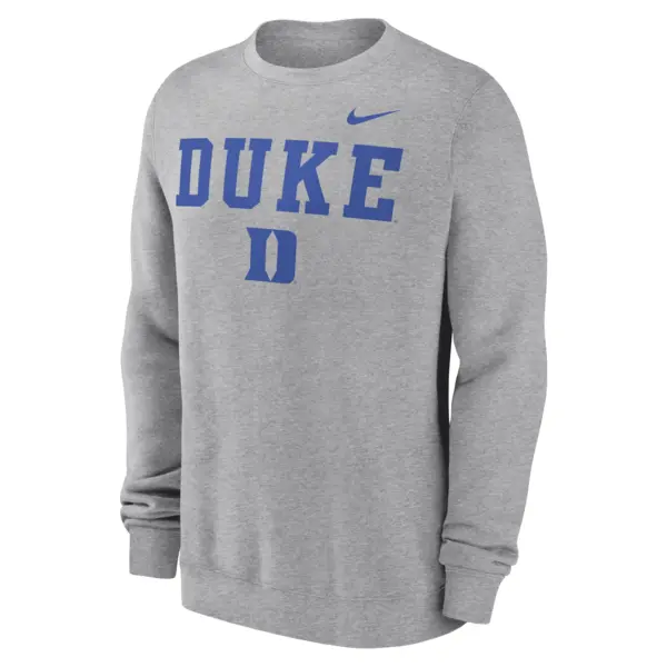 Nike Duke Blue Devils Primetime Primary Stack College Pullover Crew - Grey