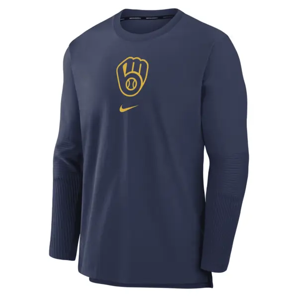 Nike Milwaukee Brewers Authentic Collection Player Dri-fit Mlb Pullover Jacket