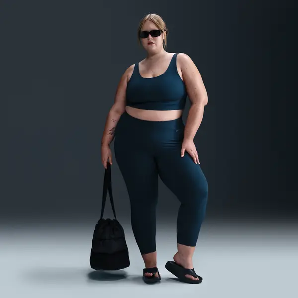 Nike Zenvy Rib High-waisted 7/8 Leggings - Blue