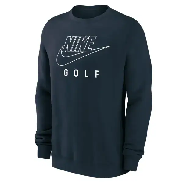 Nike Swoosh Club Fleece Golf Pullover Sweatshirt Blue Editorialist