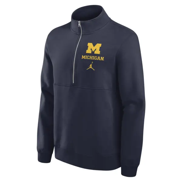 JORDAN Michigan Wolverines Primetime Club College 1/2-zip Crew