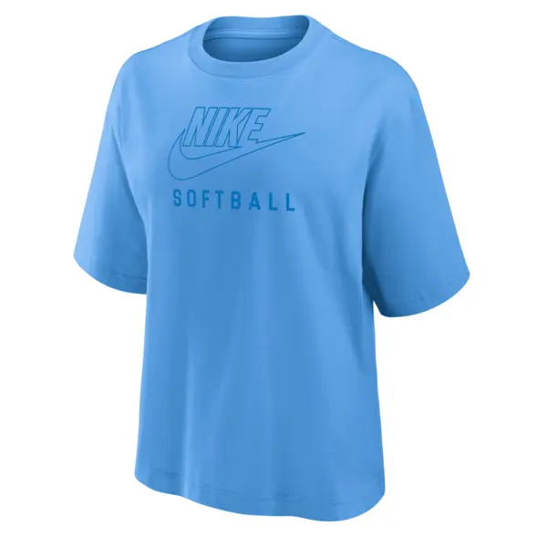 Nike Swoosh Softball Boxy T-Shirt - Blue | Editorialist