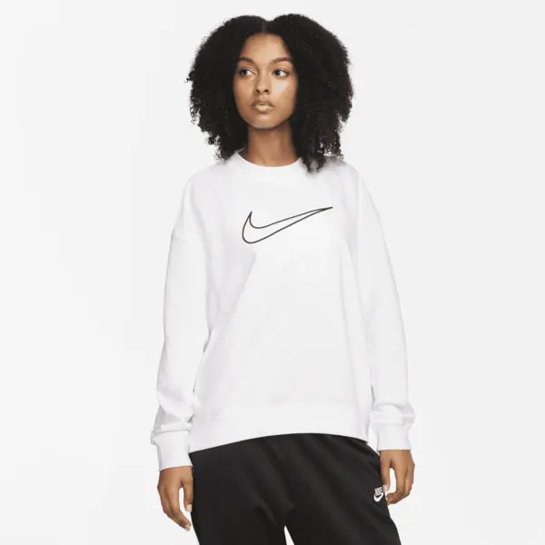 Nike Dri-fit Get Fit Graphic Crewneck Sweatshirt - White