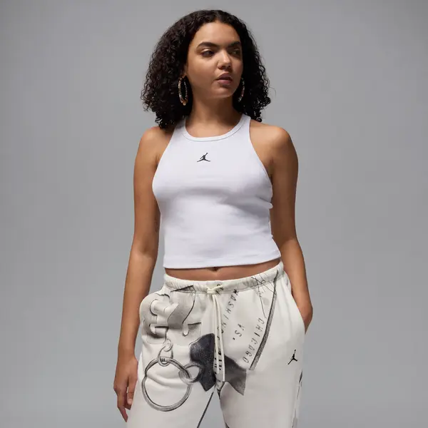JORDAN Essentials Ribbed Tank Top - White