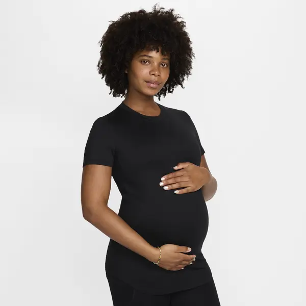 Nike One Slim-fit Dri-fit Short-sleeve Maternity Top - Black