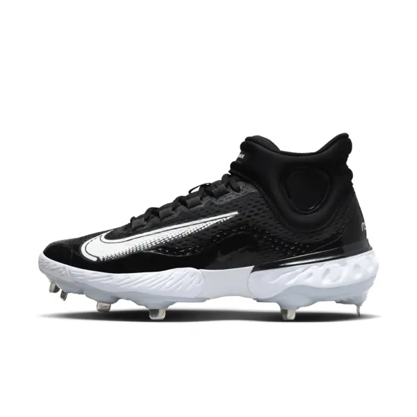Nike Alpha Huarache Elite 4 Mid Baseball Cleats - Black