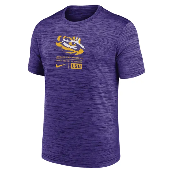 Nike Lsu Tigers Campus Center Block Velocity Dri-fit College T-shirt