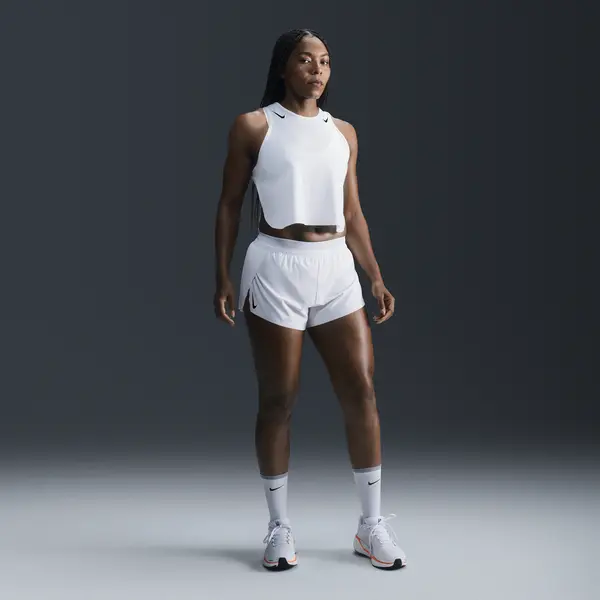 Nike Aeroswift Dri-fit Adv Mid-rise 3" Brief-lined Running Shorts - White