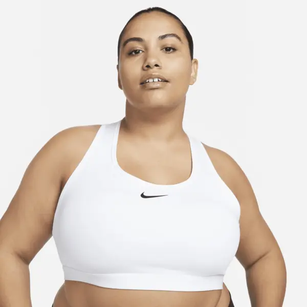 Nike Swoosh Medium Support Padded Sports Bra - White