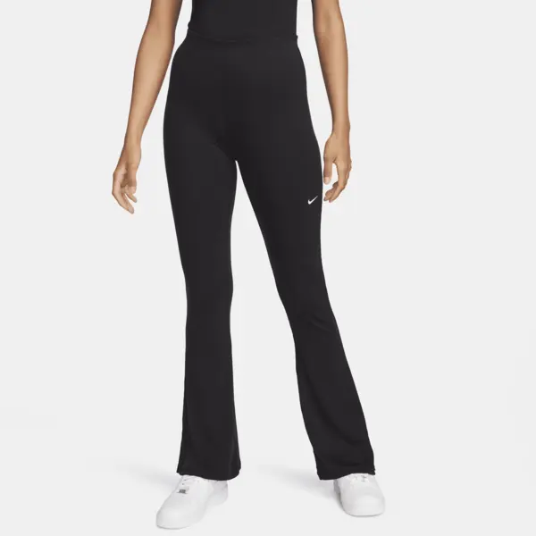 Nike Sportswear Chill Knit Tight Mini-rib Flared Leggings - Black