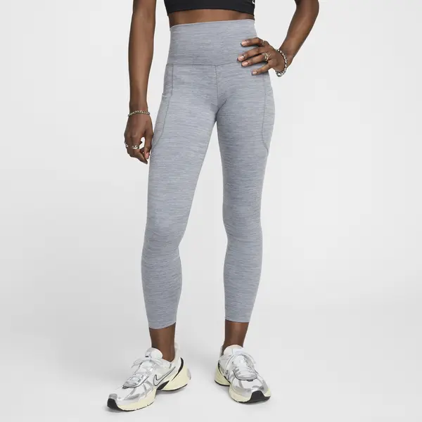 Nike One High-waisted 7/8 Leggings With Pockets - Grey