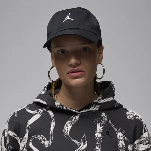 JORDAN Club Unstructured Curved-bill Hat - Black