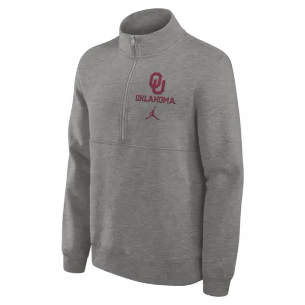 JORDAN Oklahoma Sooners Primetime Club College 1/2-zip Crew