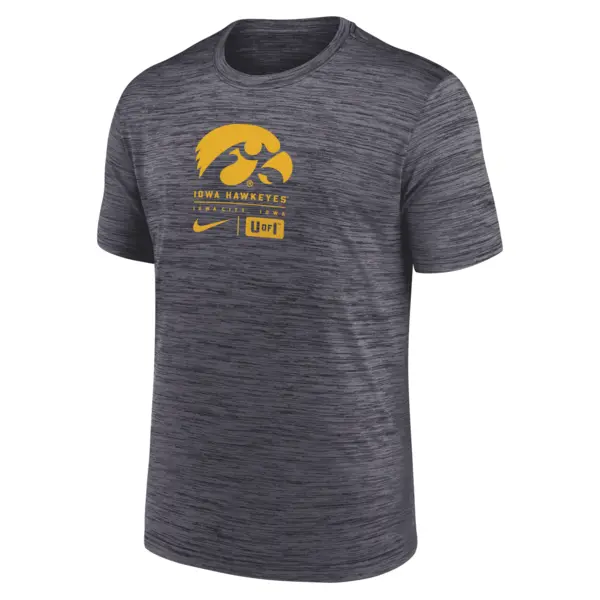 Nike Iowa Hawkeyes Campus Center Block Velocity Dri-fit College T-shirt - Black