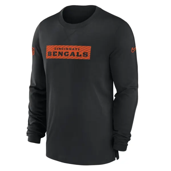 Nike Cincinnati Bengals Sideline Player Team Issue Dri-fit Long-sleeve Top - Black