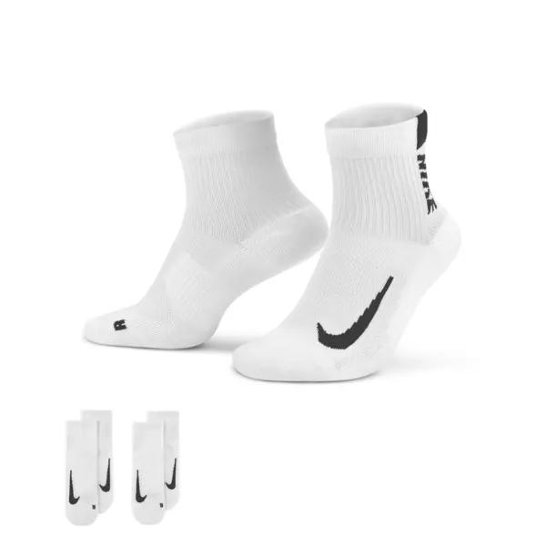 Nike Multiplier Running Ankle Socks - White