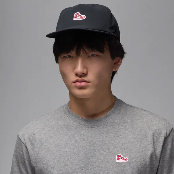 JORDAN Pro Structured Flat Brim Cap - Black