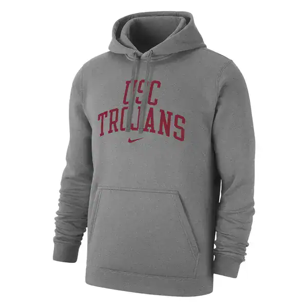 Nike Usc Club Fleece College Pullover Hoodie In Grey 35% Off