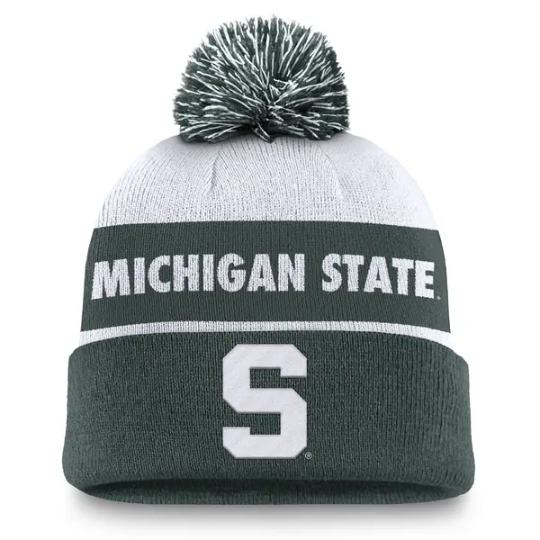 Nike Michigan State Spartans Primetime Peak College Cuffed Pom Beanie