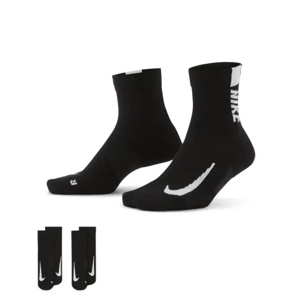 Nike Multiplier Running Ankle Socks - Black