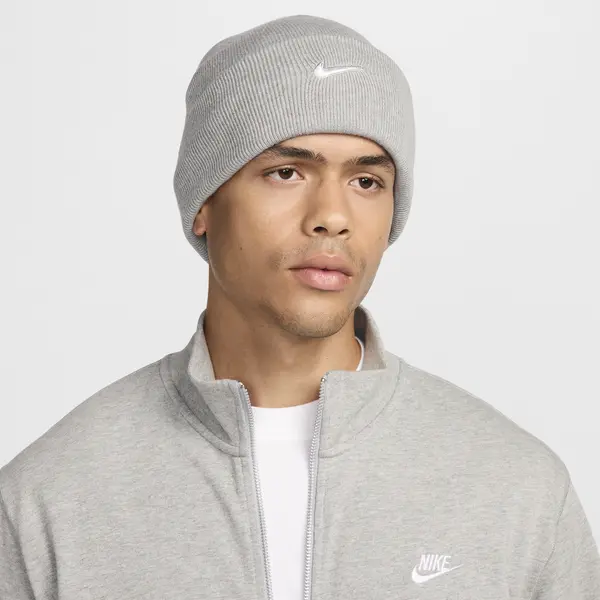 Nike Peak Swoosh Beanie - Grey