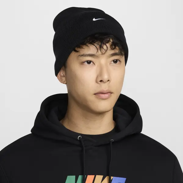 Nike Peak Swoosh Beanie - Black
