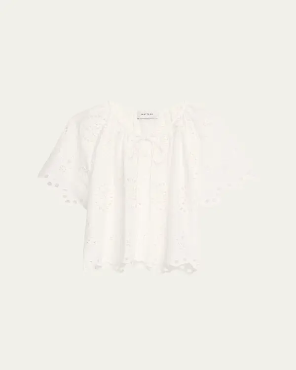 Matteau Broderie Blouse - White