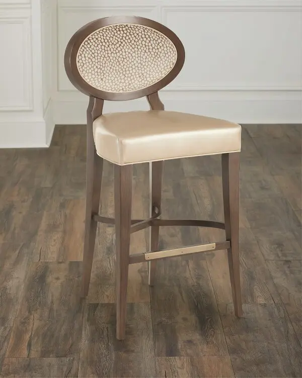 MASSOUD Tori 30" Bar Stool - Taupe