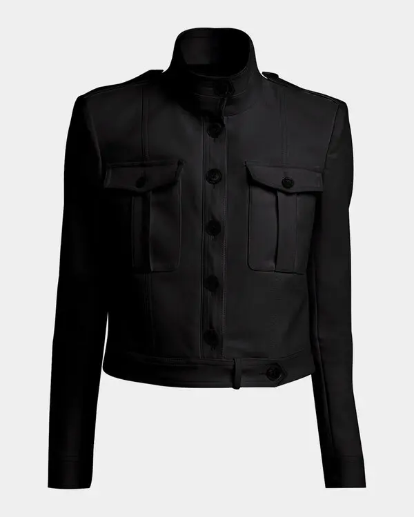 TOM FORD Shrunken Military Cotton Jacket - Black