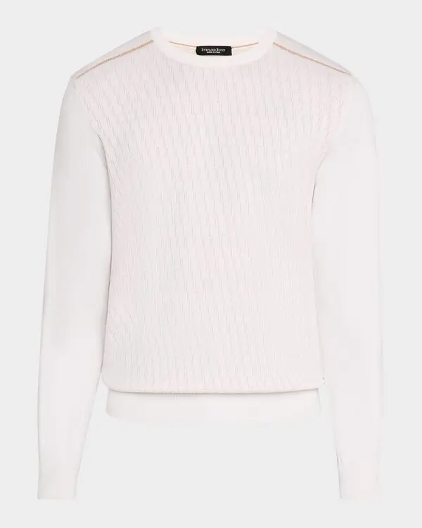 Stefano Ricci Silk And Cotton Crewneck Sweater