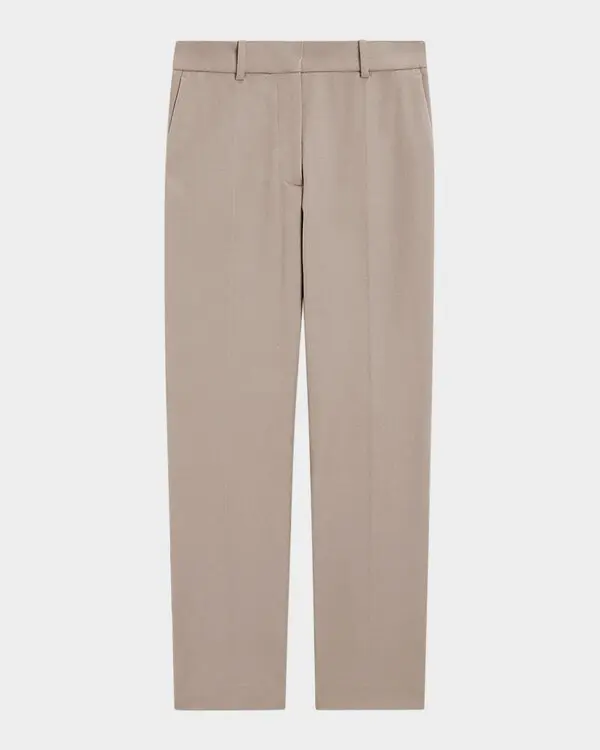 JOSEPH Coleman Cropped Gabardine Trousers - Escargot