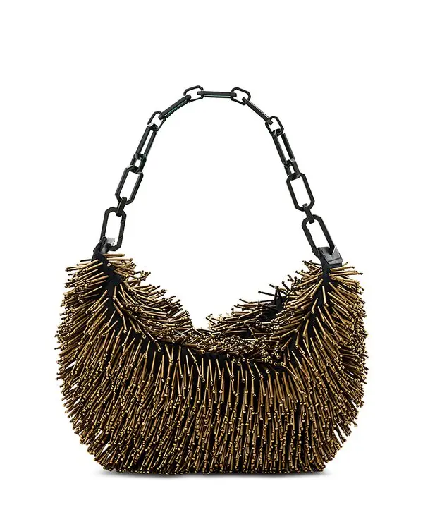 All Saints Madea Mini Chain Bead Bag - Warm Brass