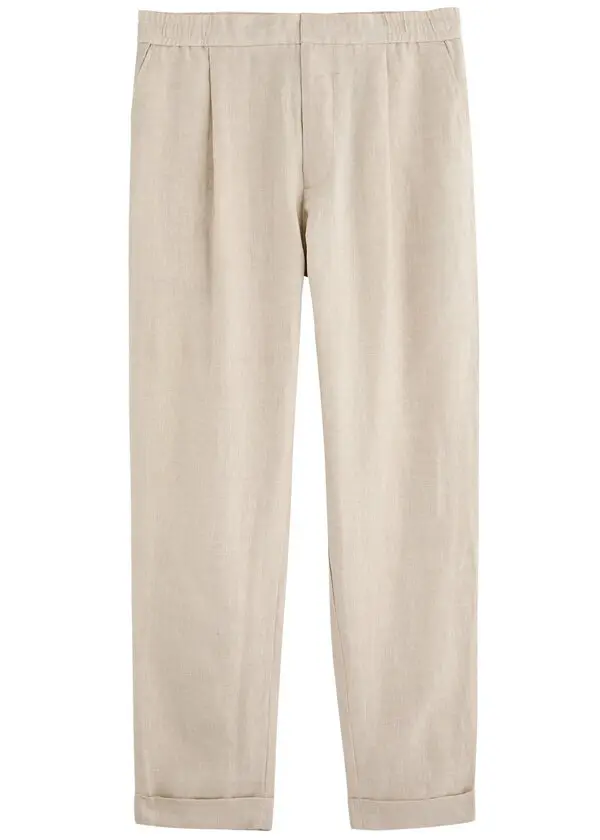 CHE Tapered-leg Linen Trousers