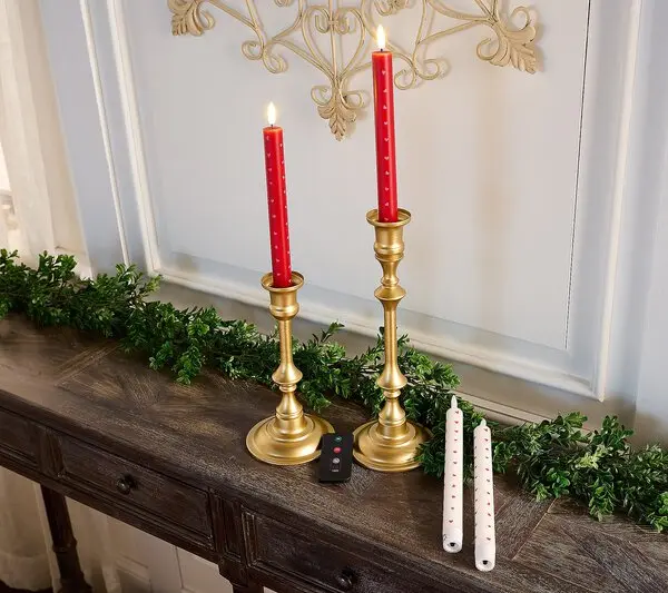 HOME REFLECTIONS S/4 Flameless Mini Heart Tapers