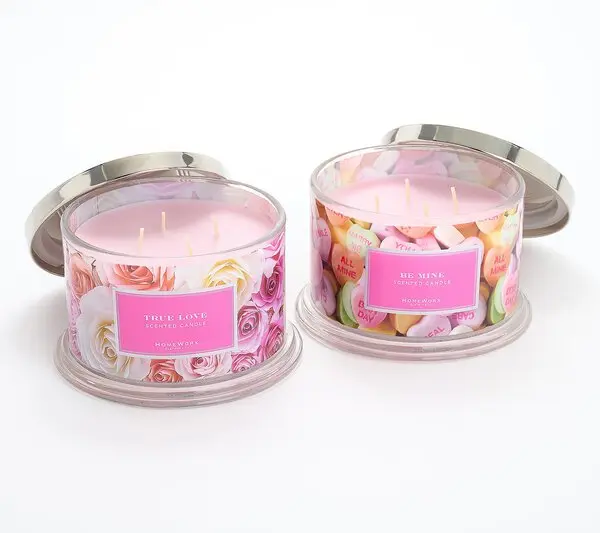 HOMEWORX BY SLATKIN + CO. S/2 18oz Cupid's Choice Candles
