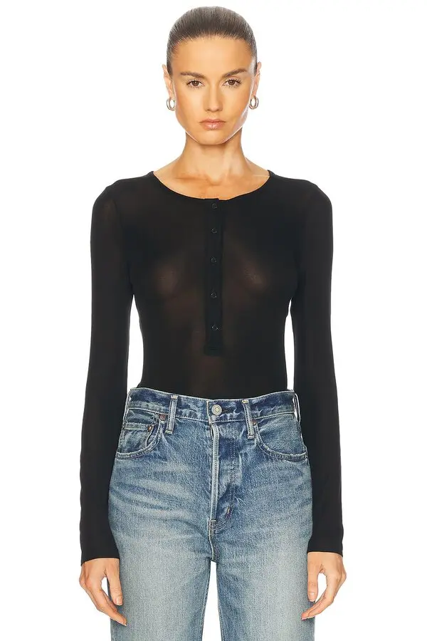 AGOLDE Faustine Henley - Black