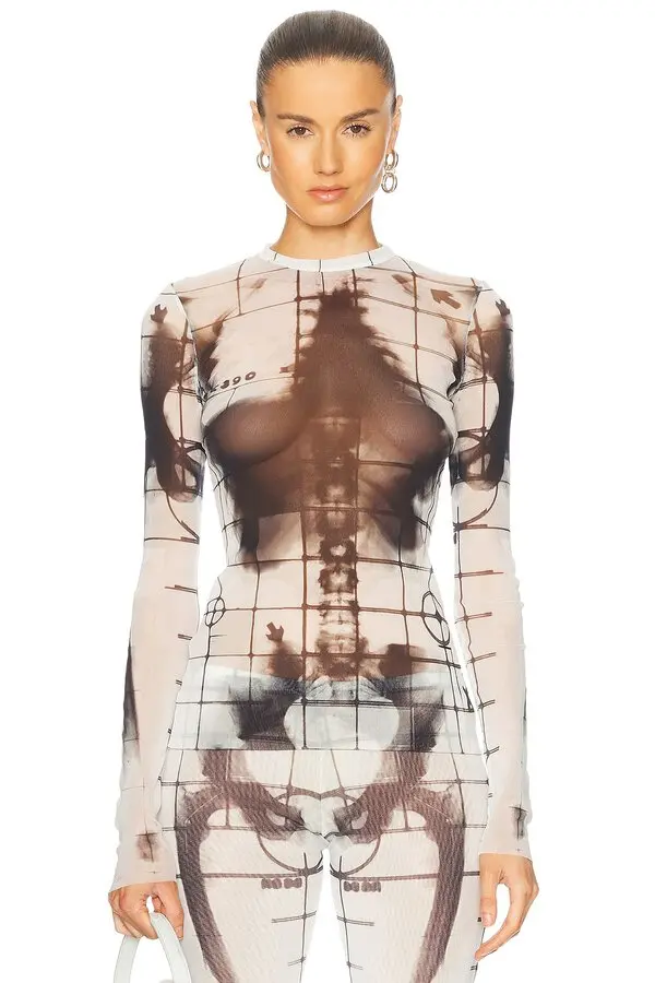 Jean Paul Gaultier Squeletor Top - White & Black