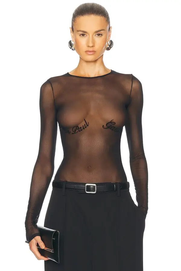 Jean Paul Gaultier Velvet Flock Top