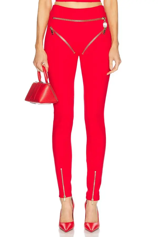 AREA Zipper Brief Legging - Carmine