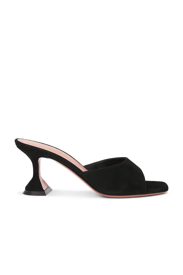 Amina Muaddi Lupita 70 Suede Slipper Mule - Black