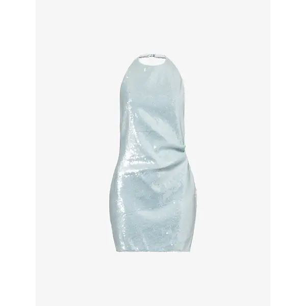 Bec & Bridge Shilou Halterneck Sequin Mini Dress - Mineral Blue |  Editorialist