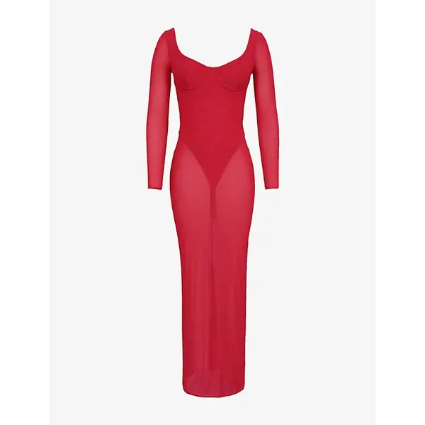 House Of Cb Everly Mesh Maxi Dress