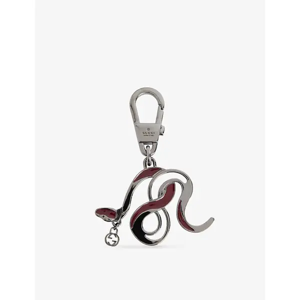 Gucci Snake Engraved Brass Keychain