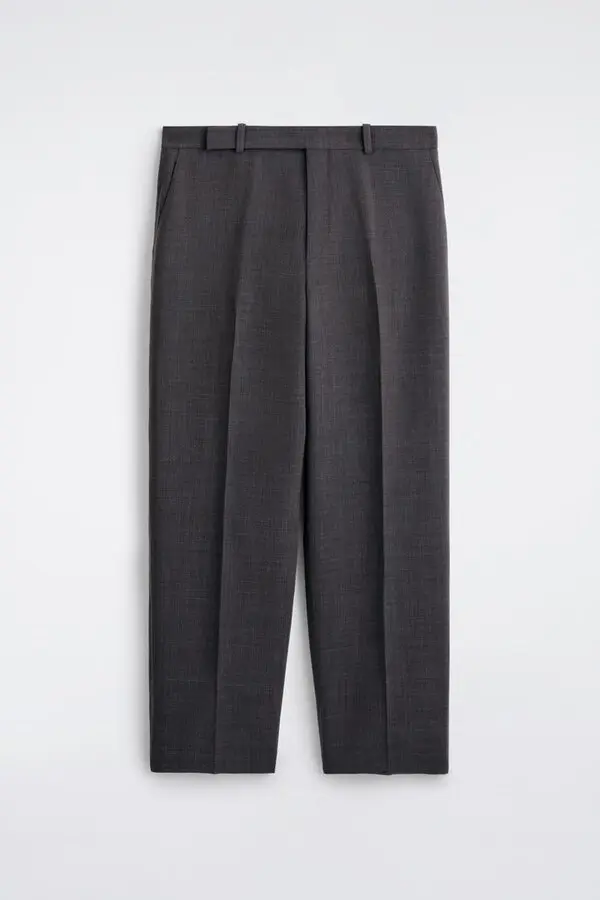 Cos Wool-blend Straight-leg Pants - Brown